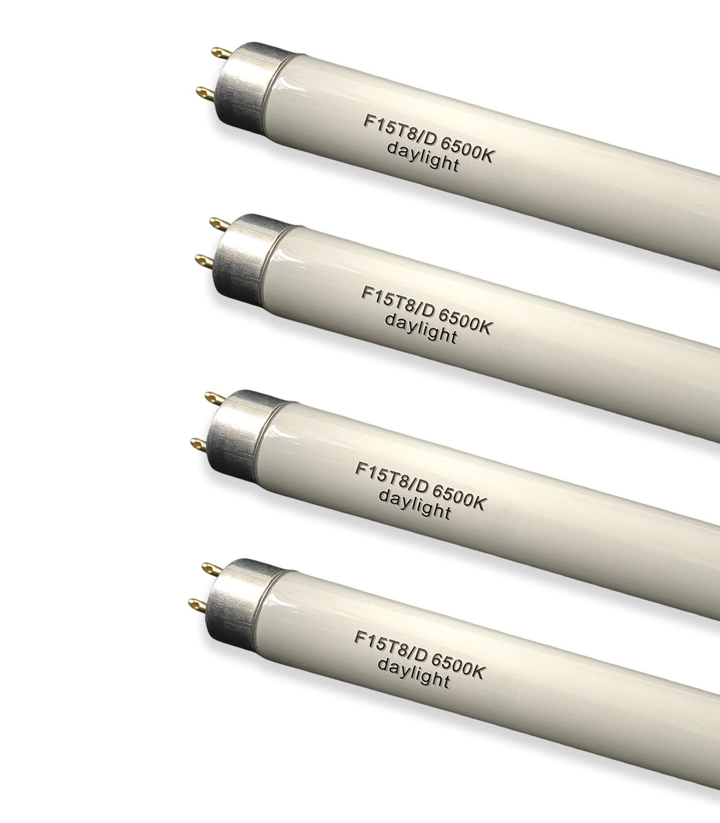 (4pack) 18'' F15T8-D Daylight Fluorescent Bulb, 45cm 15W F15T8/DL 6500K ...