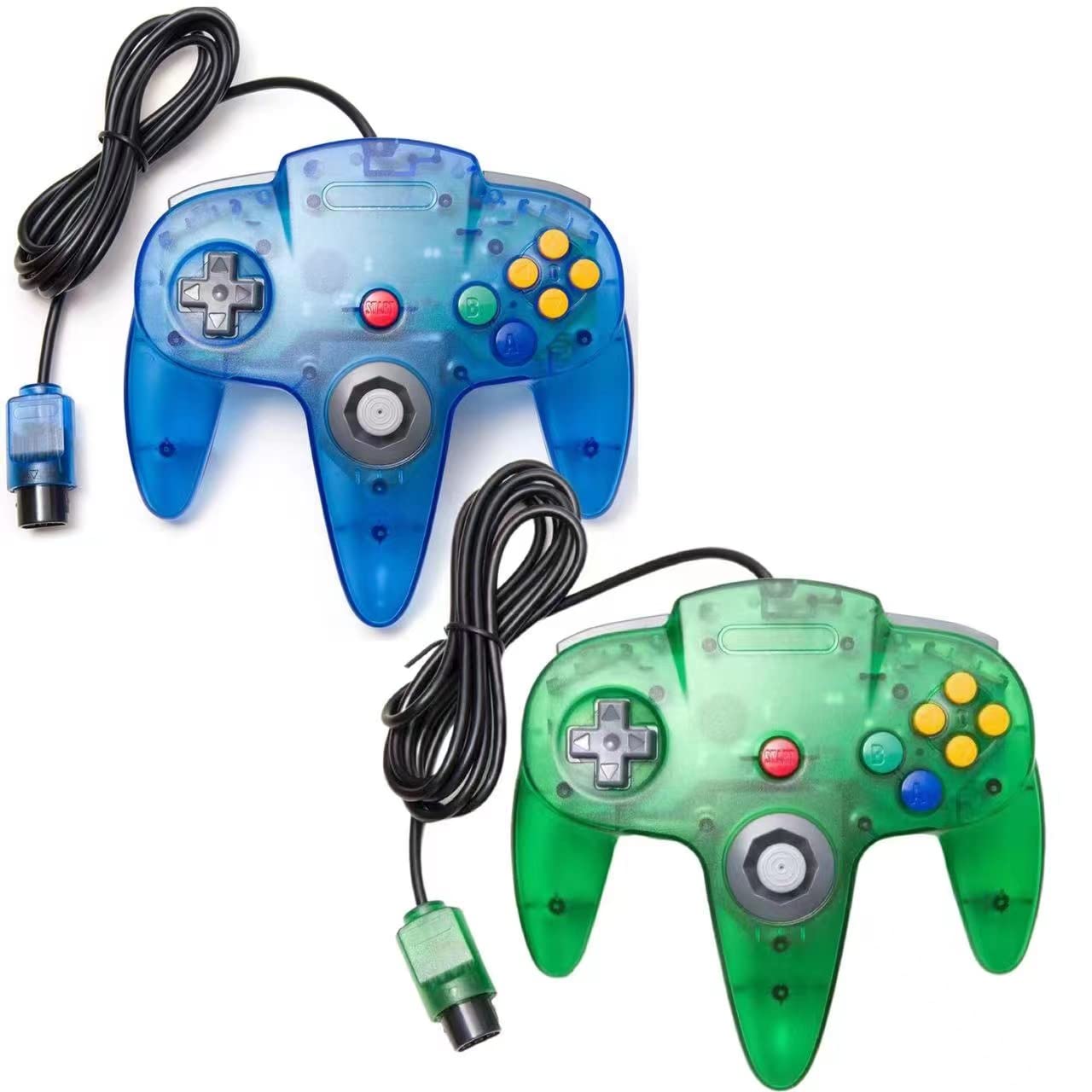 Amazon.com: 2 Pack N64 Controller, Classic Retro Wired N64 64 Bit ...