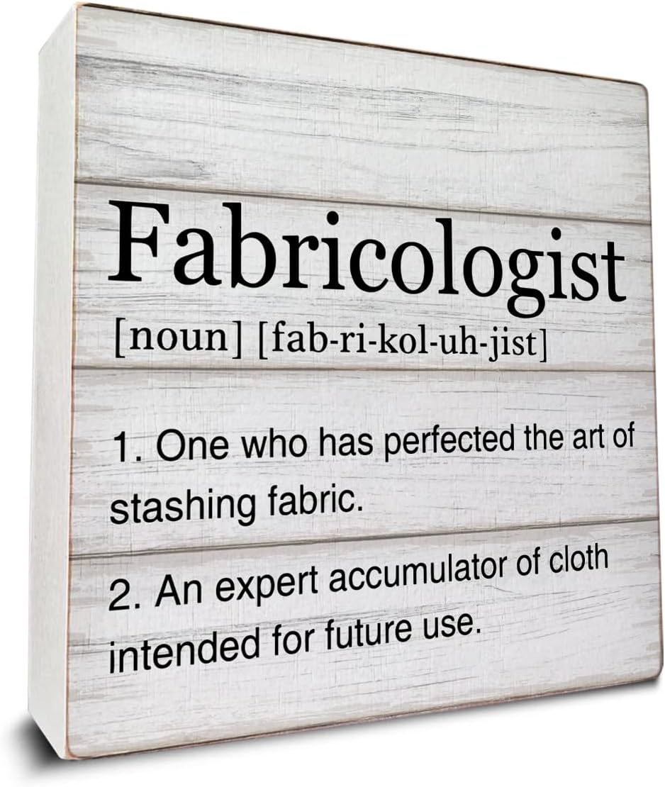 Amazon.com: Fabricologist Definition Wooden Box Sign Sewing Lover Gifts ...