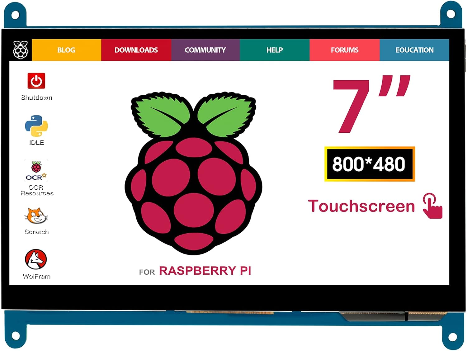 ELECROW For Raspberry Pi, 7-inch Touch Screen Monitor 800 * 480 HDMI ...