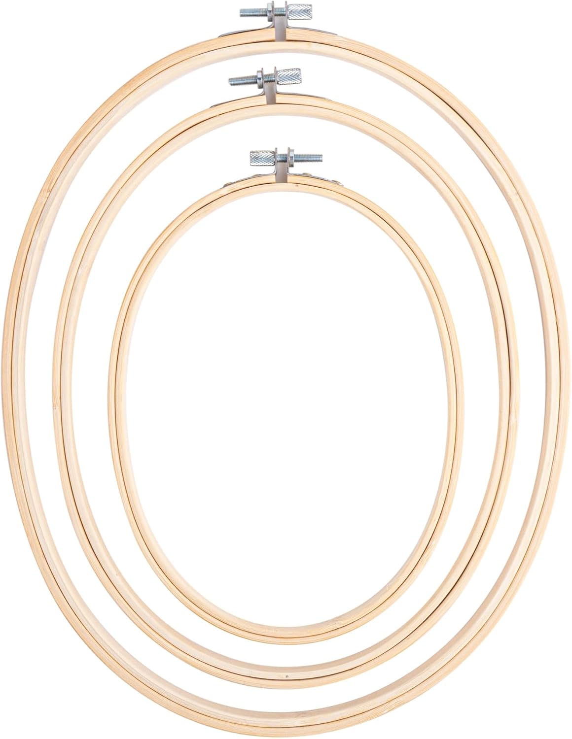Amazon.com: Framendino, 3 Pack 3 Sizes Oval Embroidery Hoops Bamboo ...