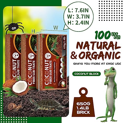Snapklik.com : Coco Coir Bricks Substrate For Reptiles,3 Pcs Natural ...