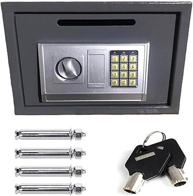 Safes for Home Fireproof Waterproof with 2 Manual Override Keys, 8.5L Security Safe Cash Box ...