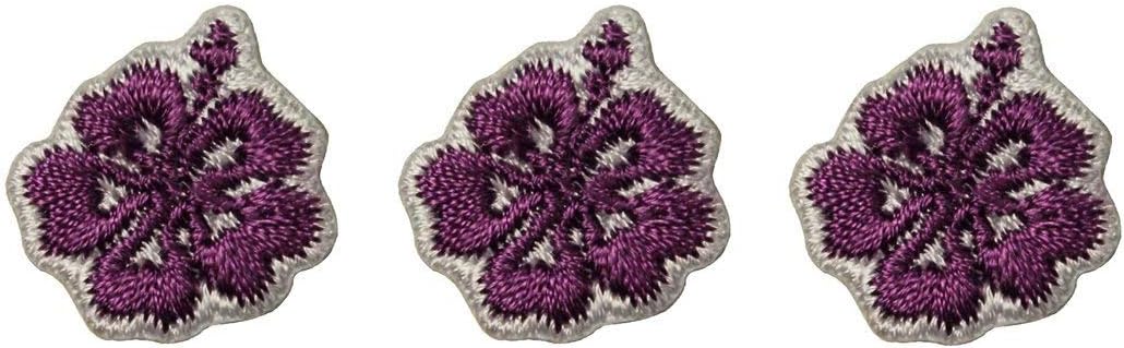 Amazon.com: Purple Hibiscus Patches Floral Tropical Flower Embroidered Iron On Applique