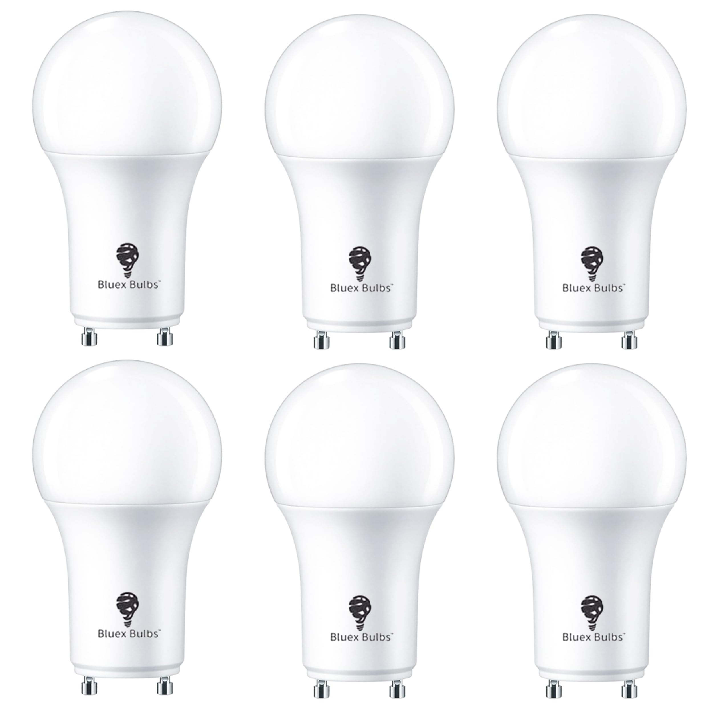 Bluex Bulbs 4 Pack GU24 LED Light Bulbs - 2 Prong A19 8W 800 Lumens ...