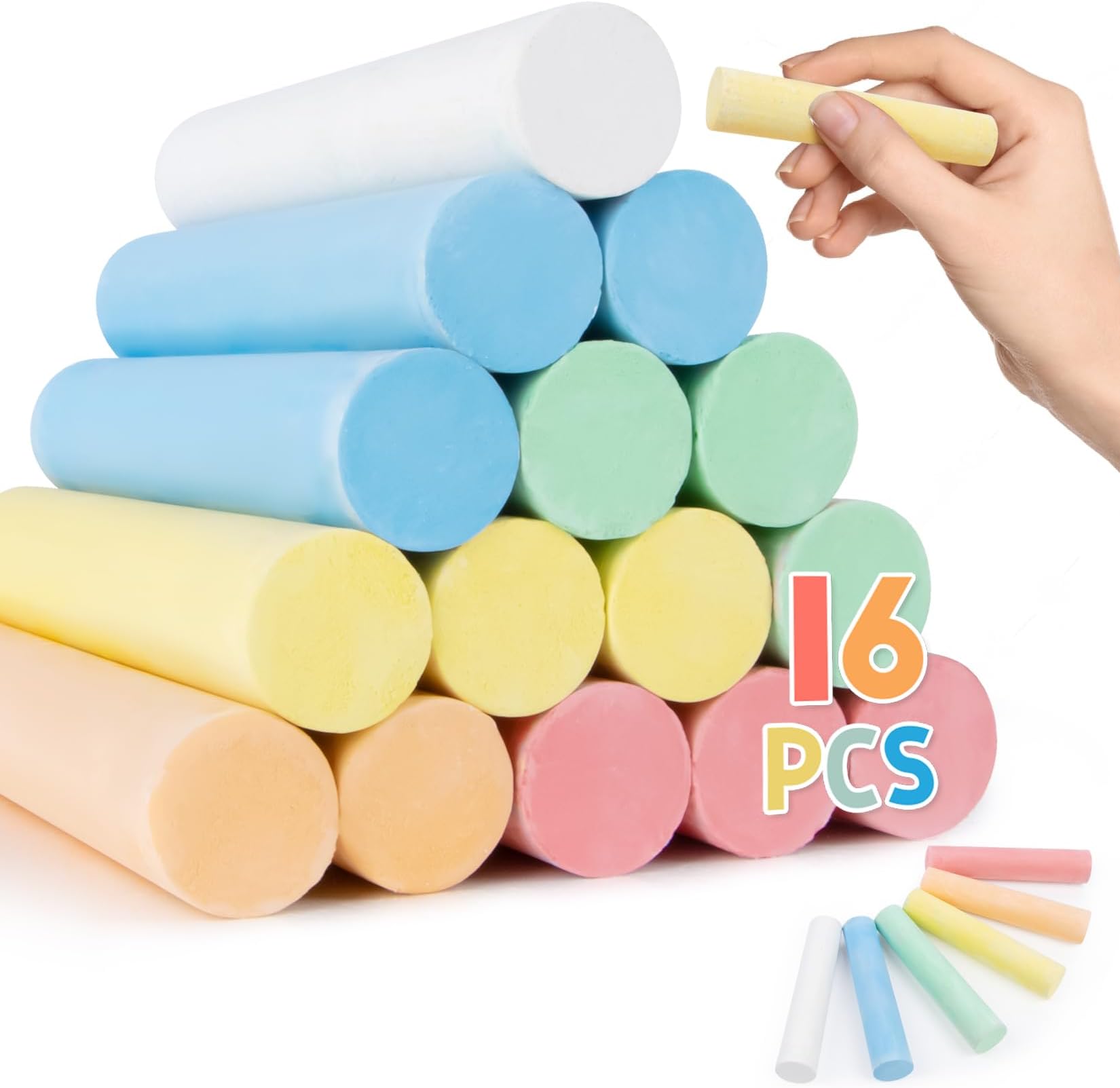 Amazon.com: Cra-Z-Art Colored Chalk, 16 Count (10801-48) , Assorted ...