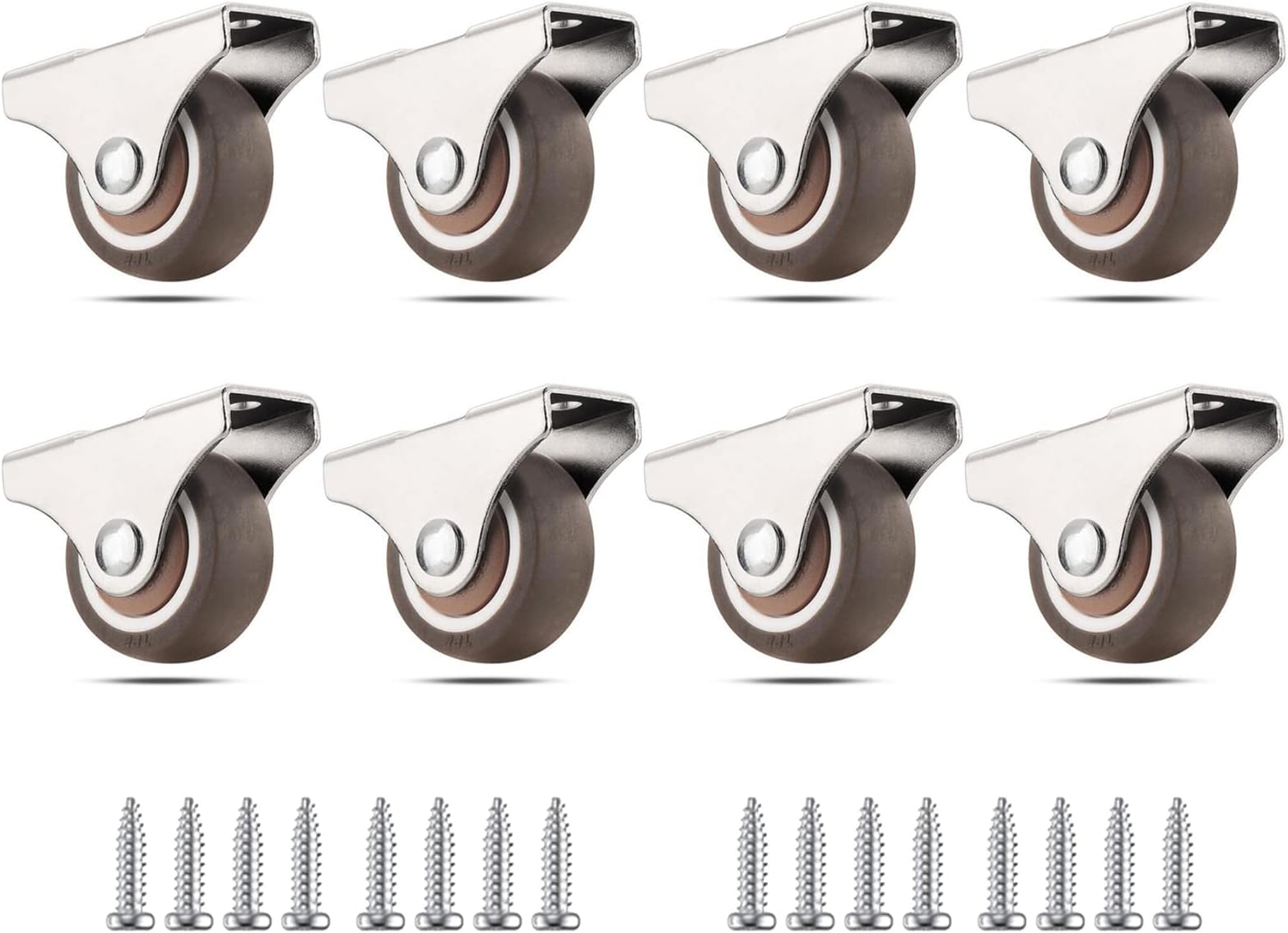 Amazon.com: bayite 4 Pack 1" Low Profile Casters Wheels Soft Rubber ...