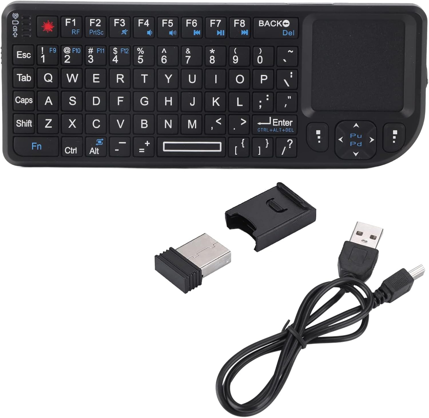 2.4G Touchpad Keyboard, USB2.0 Mini Keyboard with 69 Backlight Keys ...