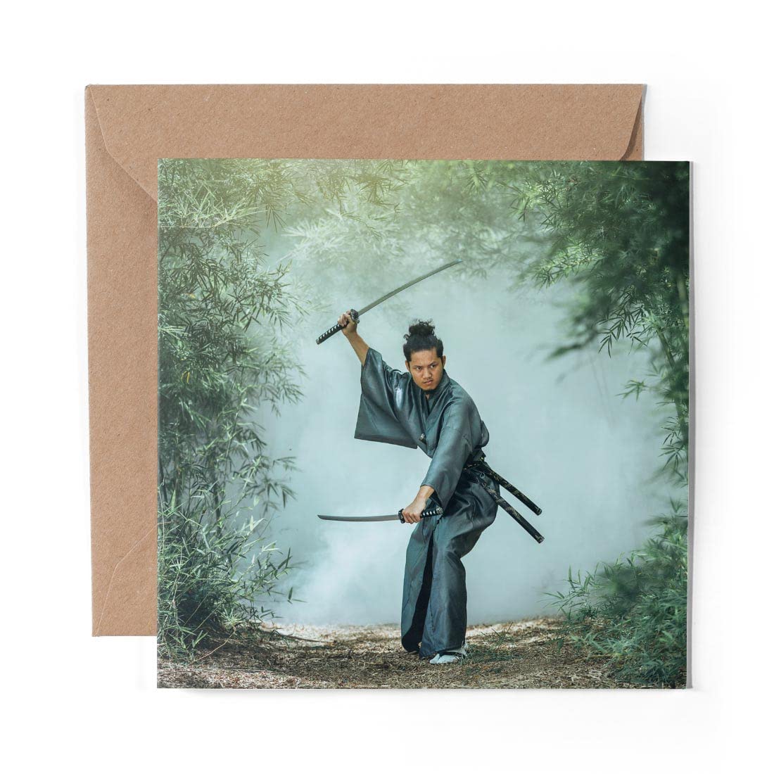 1 x Greeting Card Japanese Samurai Warrior Japan - Blank Birthday ...