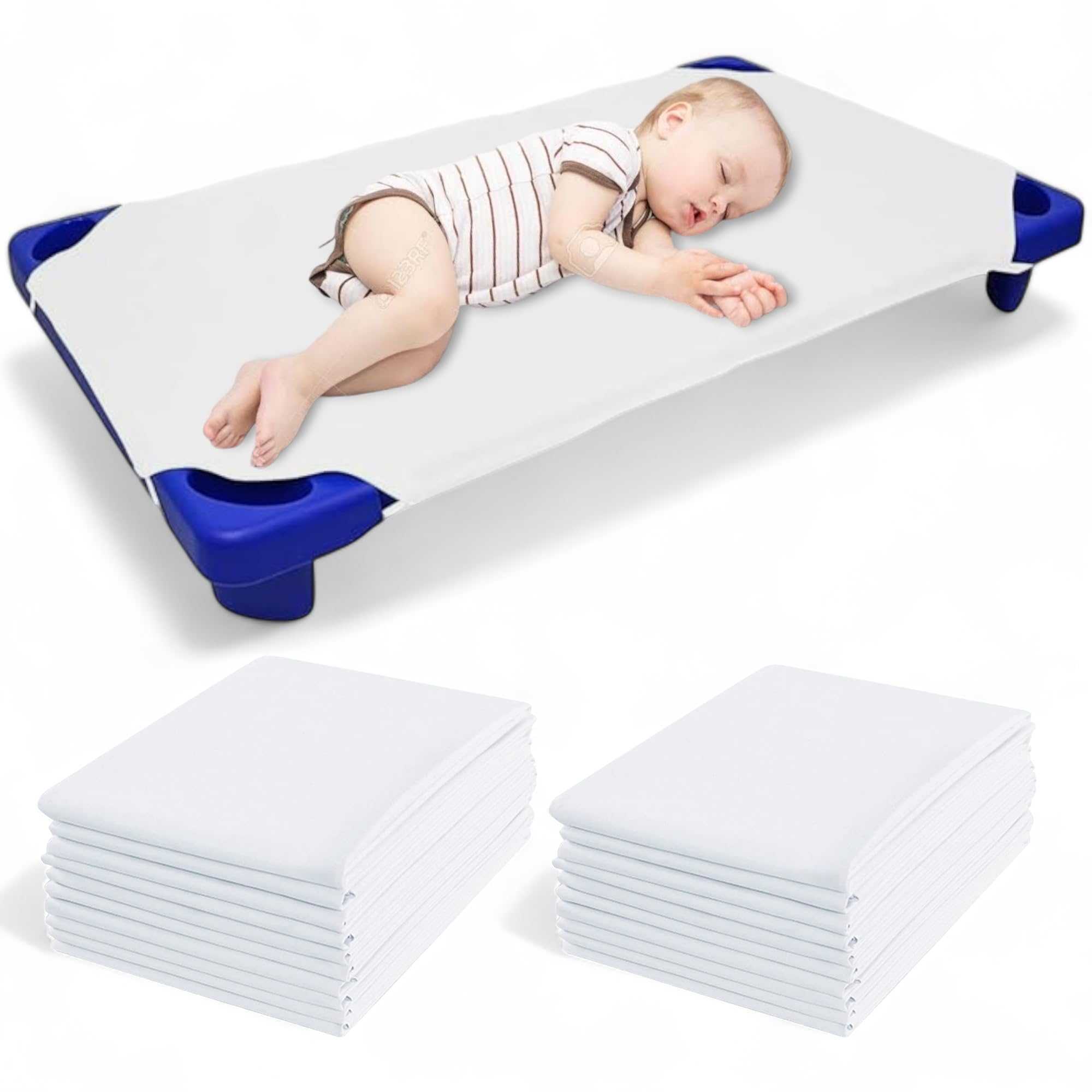 Amazon.com: Pack of 12 Cot Sheet for Daycare Preschool Cot Bed ...