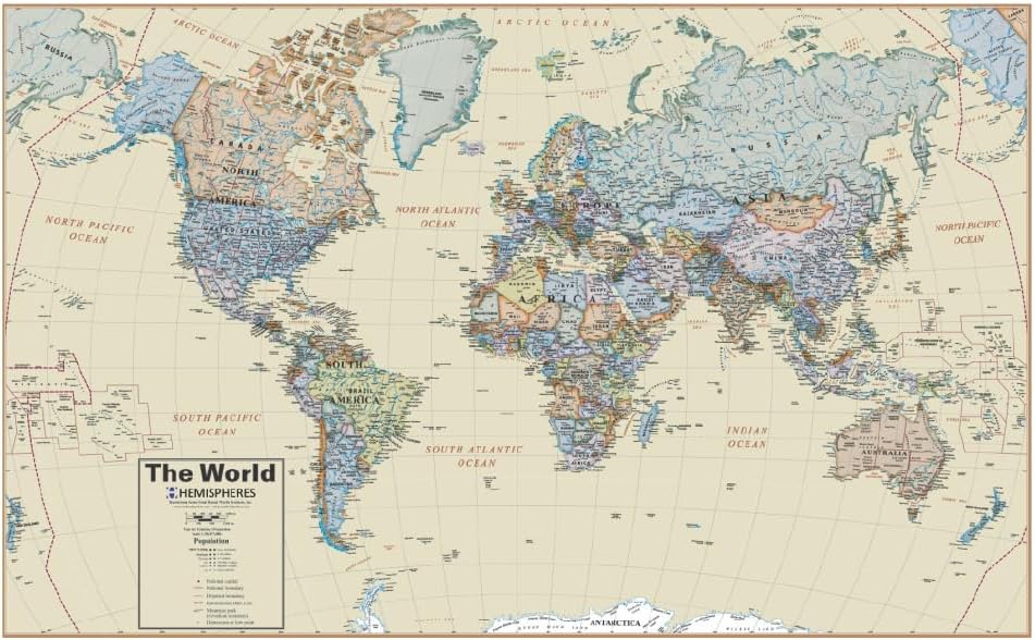 Amazon.com: Maps International Giant World Map - Classic Large World ...
