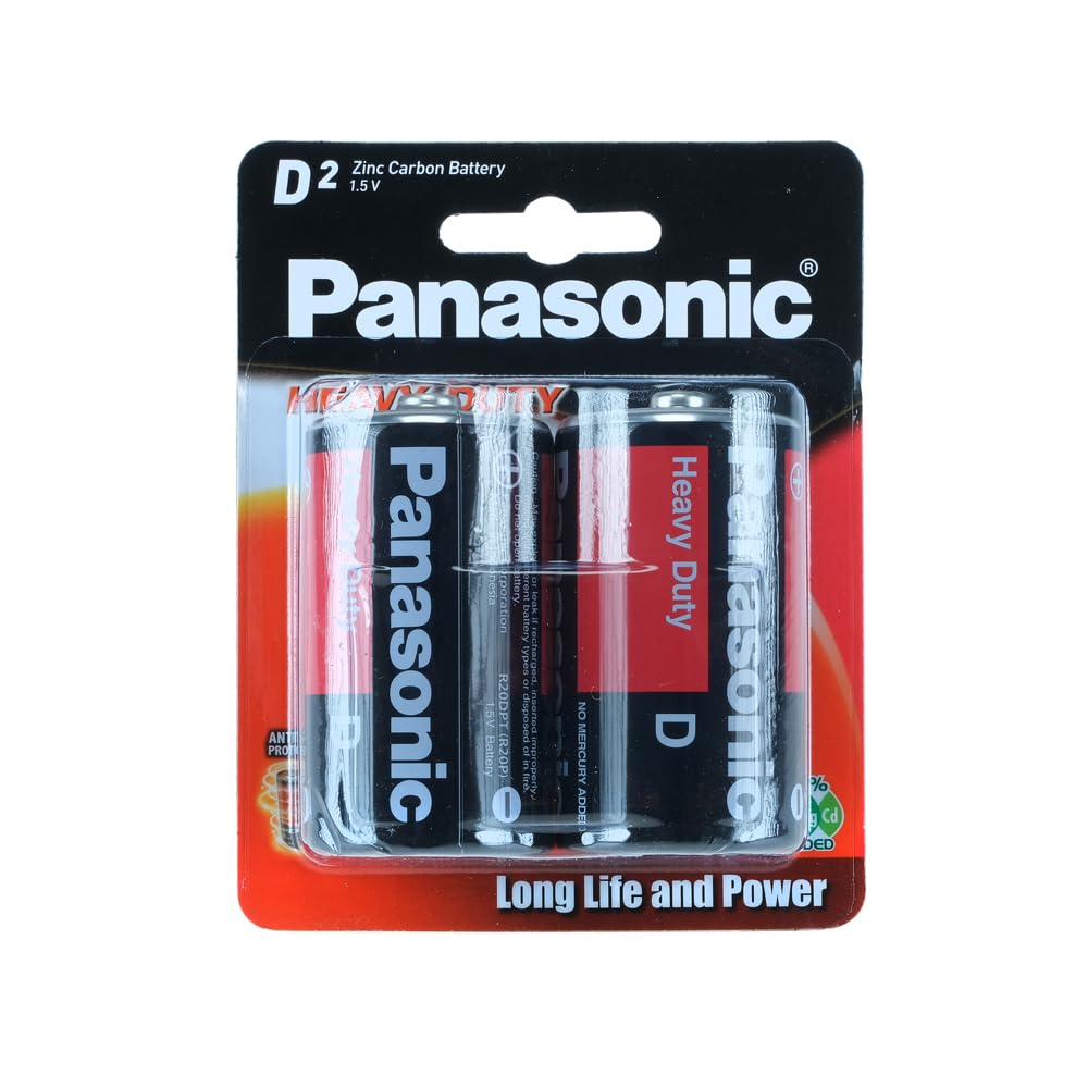 Panasonic D Heavy Duty Batteries 2-Pieces : Amazon.com.au: Electronics