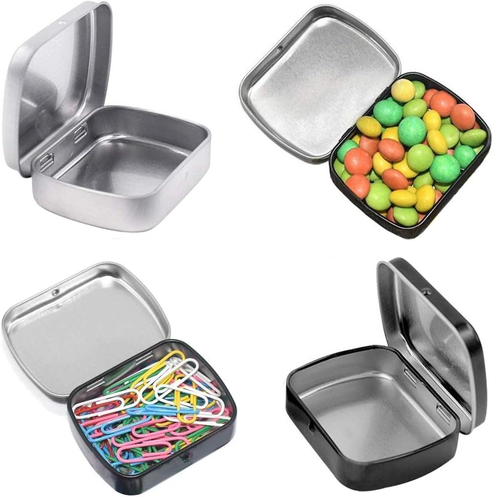Amazon.com - Ouligay Metal Rectangular Empty Hinged Tins Tin Containers ...