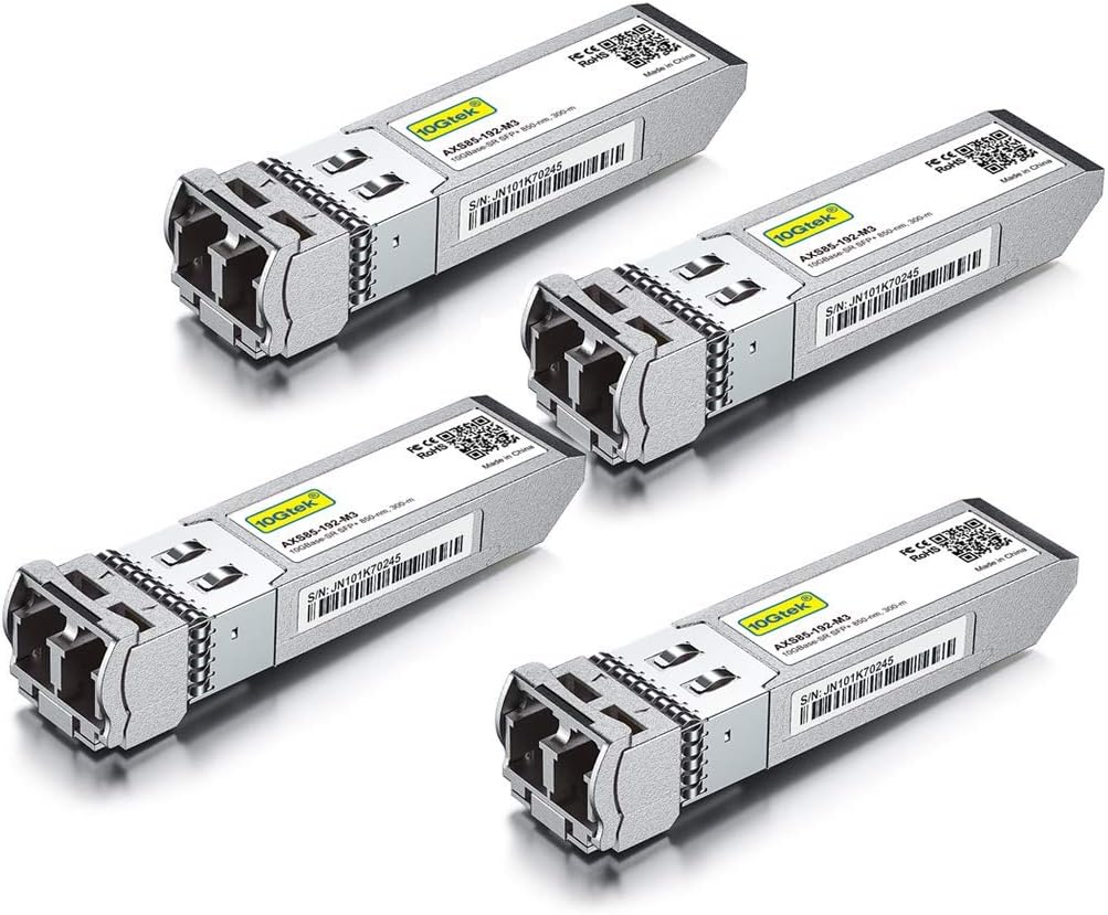 [4 Pack] 10G SFP+ SR Multimode Fibre Module- 10GBase-SR LC Transceiver ...
