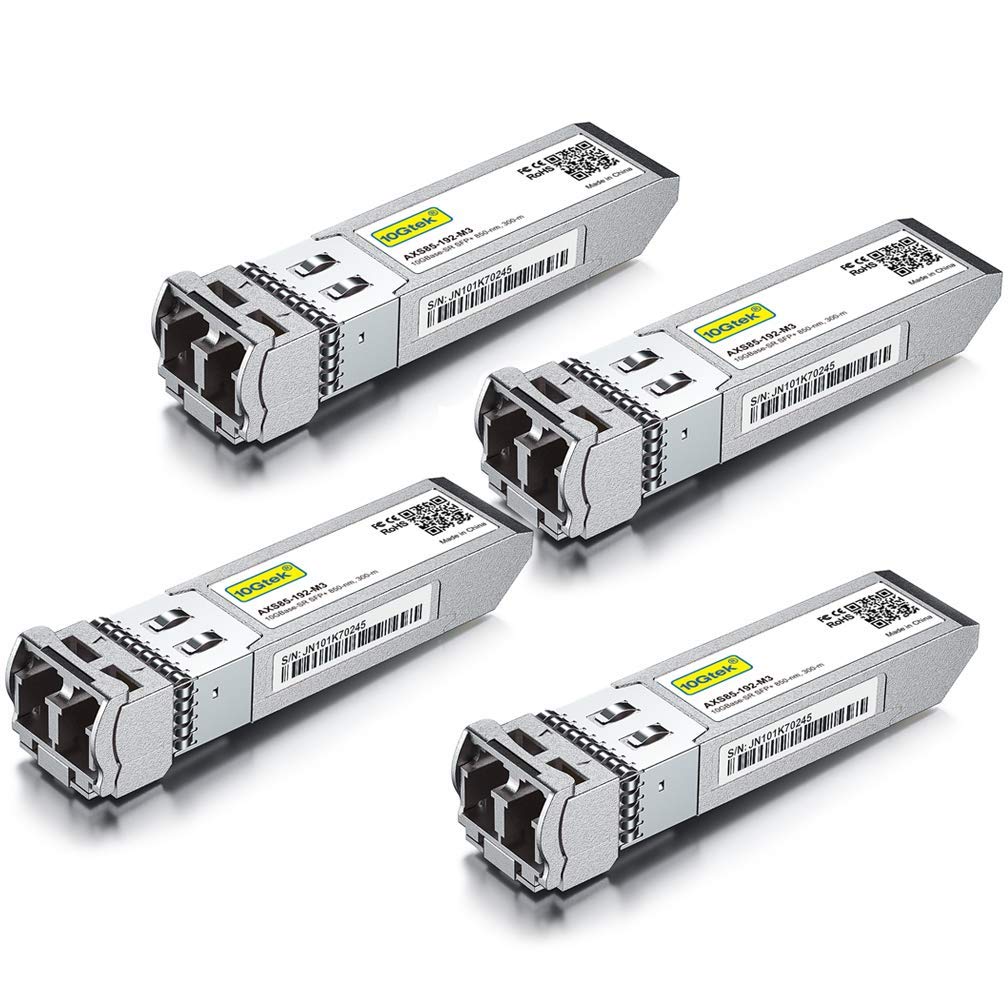[4 Pack] 10Gb SFP+ SR Multimode Fibre Module 300-meter, 10GBase-SR LC ...