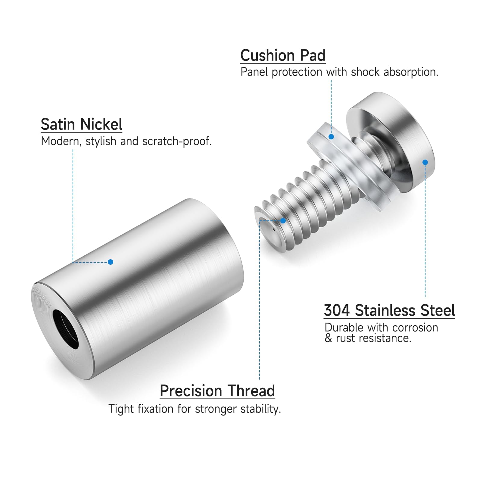Snapklik.com : LuckIn 8 Pack Standoff Screws For Acrylic