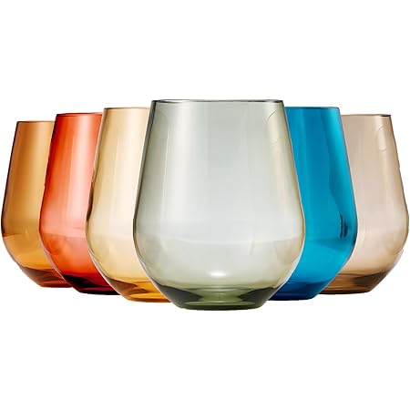 Amazon.com | European Style Stemless Wine Glasses, Acrylic Glass Tritan ...