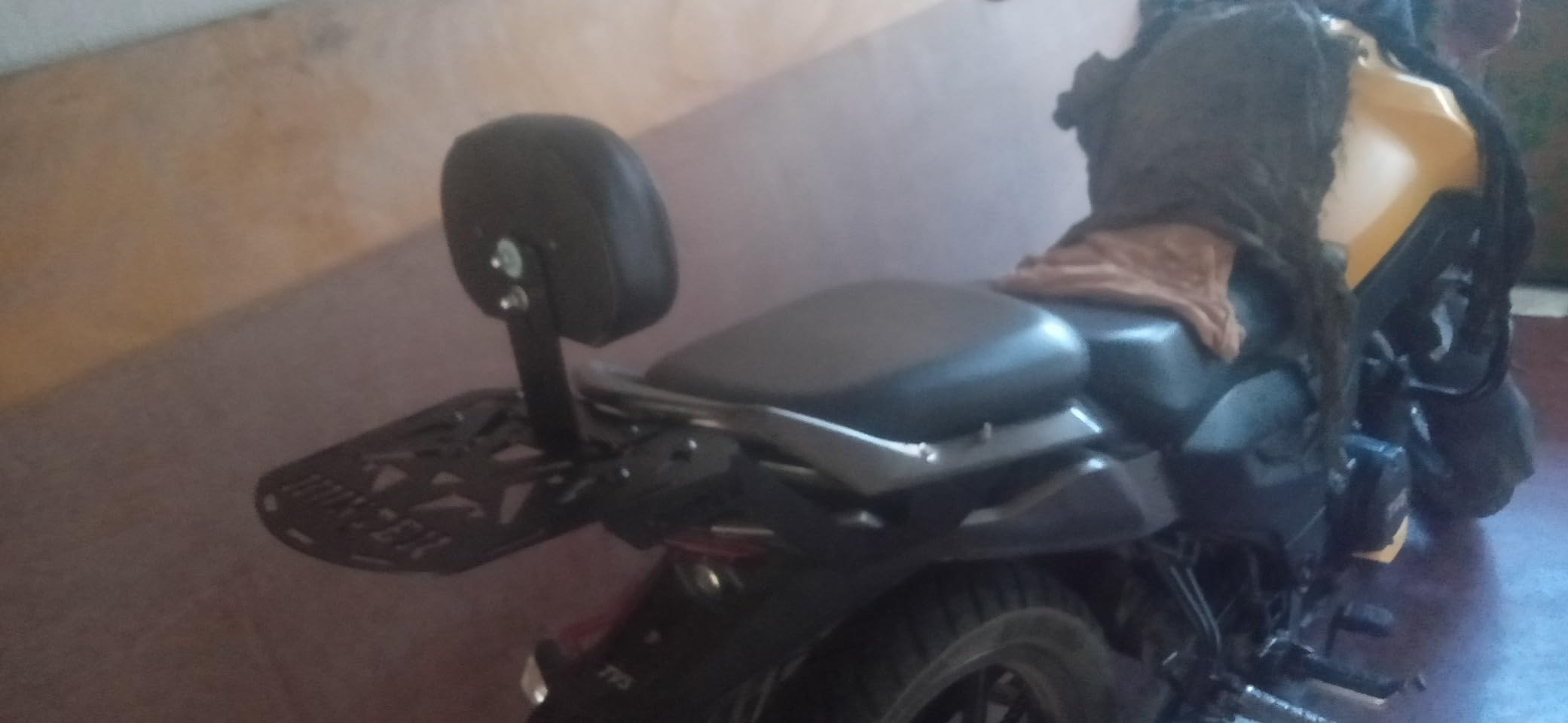 B.K ACCESSORIES Bike Back Rest Support Pillion Cushion Black Compatible ...