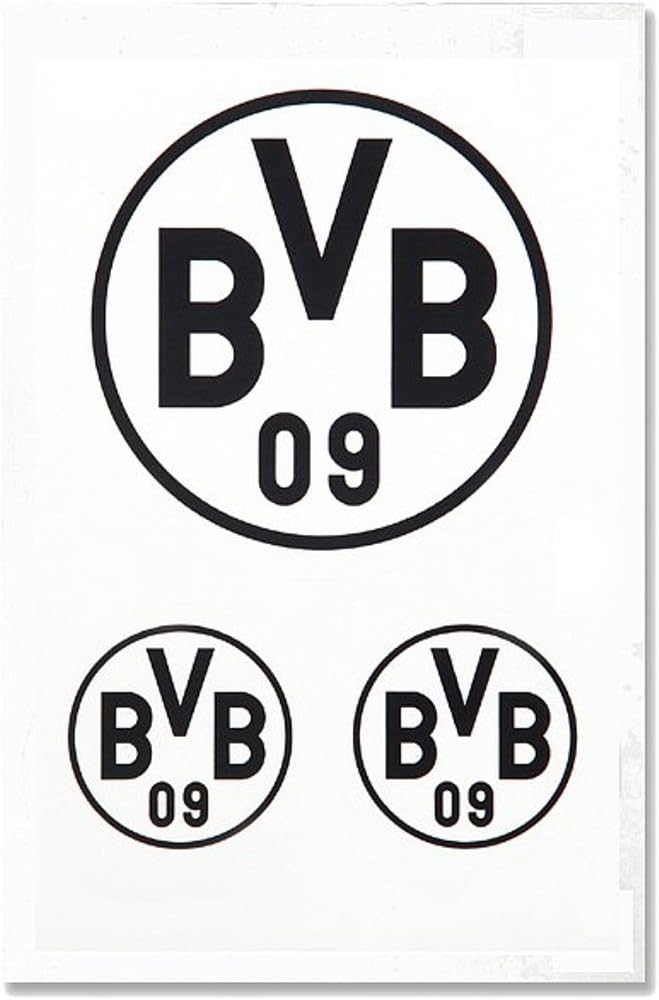 Borussia Dortmund Autoaufkleber/Aufkleber/Sticker schwarz 3er Set BVB ...