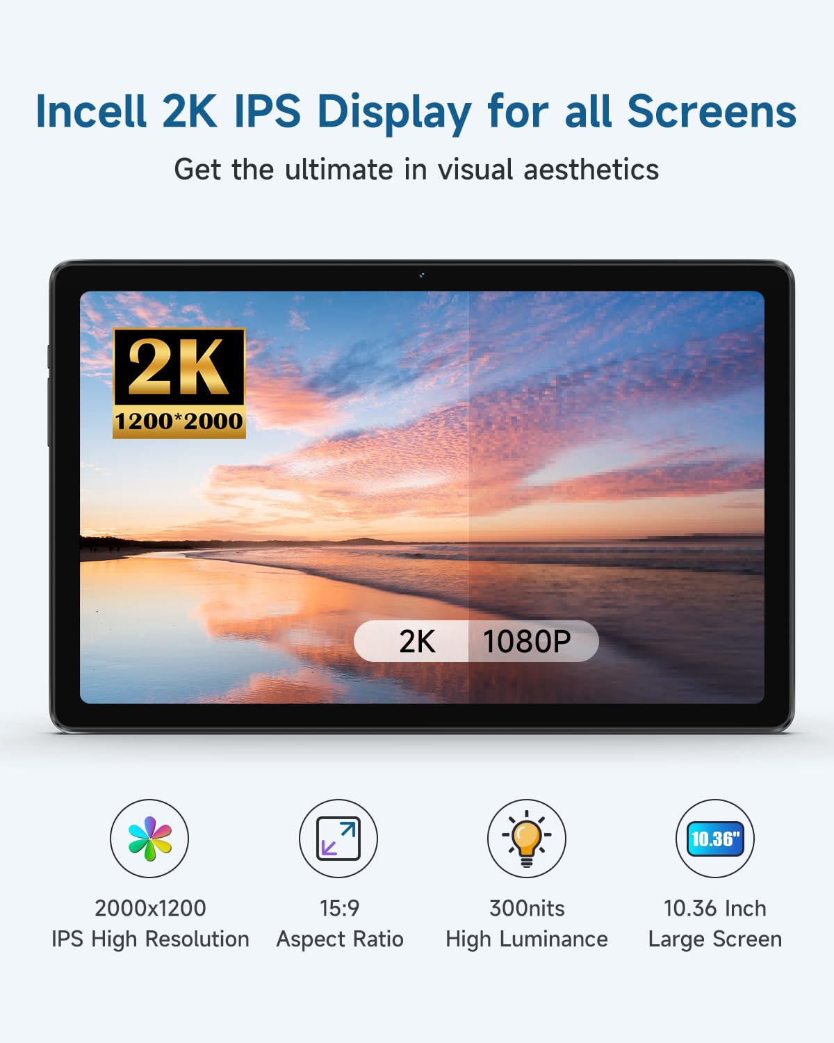 Snapklik.com : 2K Android Tablet FHD 10.36 Inch Tablet PC 8GB RAM 256GB ...