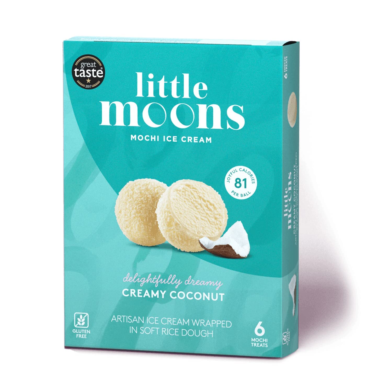 Little Moons Mochi Eis, Kokosnuss Eiscreme ummantelt von einem süßen ...
