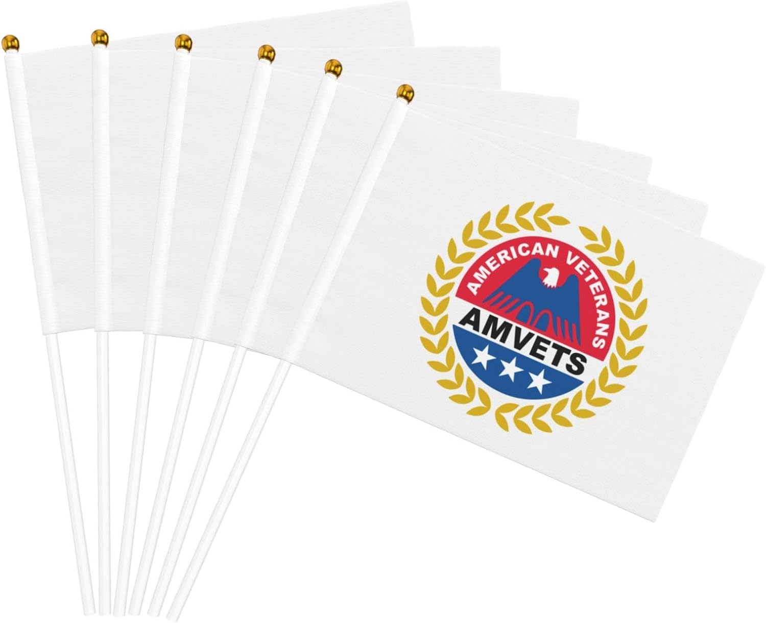 Amazon.com : AMVETS Flag Small Mini Hand Held Flags 5.5x8.2 Inch ...