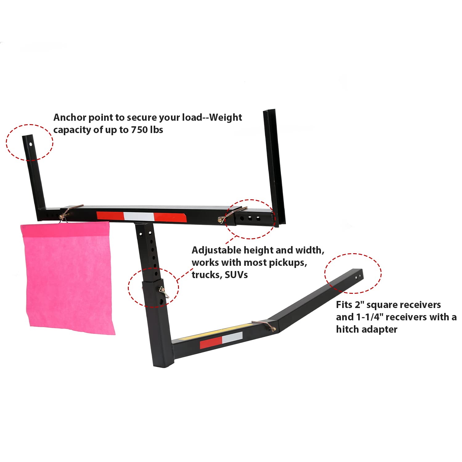 Buy ECOTRIC Pick Up Truck SUV Bed Hitch Mount Extender Extension Rack ...