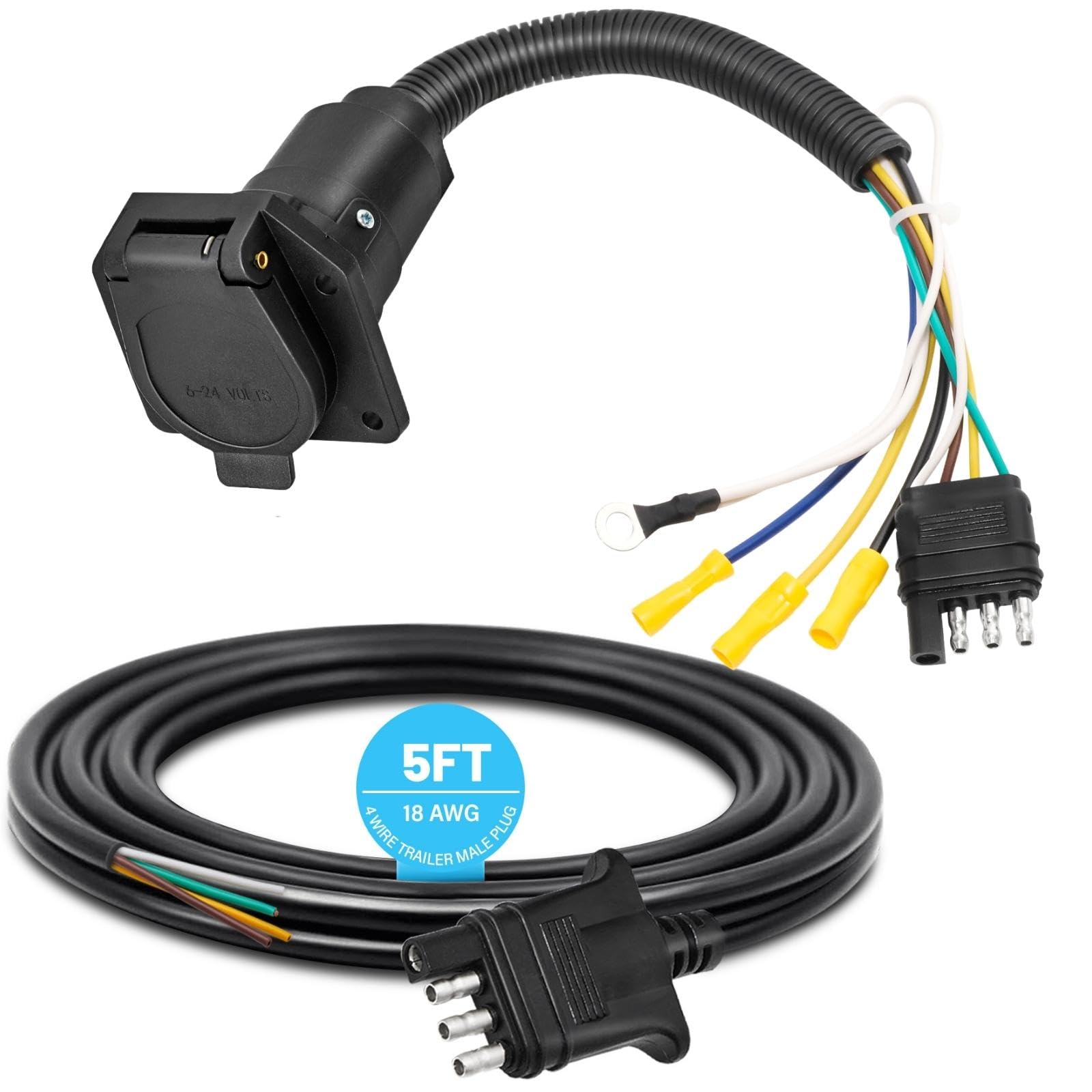 Amazon.com: MECMO Multi-Tow 4-Way Flat to 7-Way RV Blade and 4-Way Flat ...