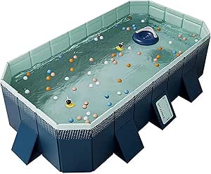 Amazon.com: Full Sized Foldable Non-Inflatable Square Above Ground Pool ...
