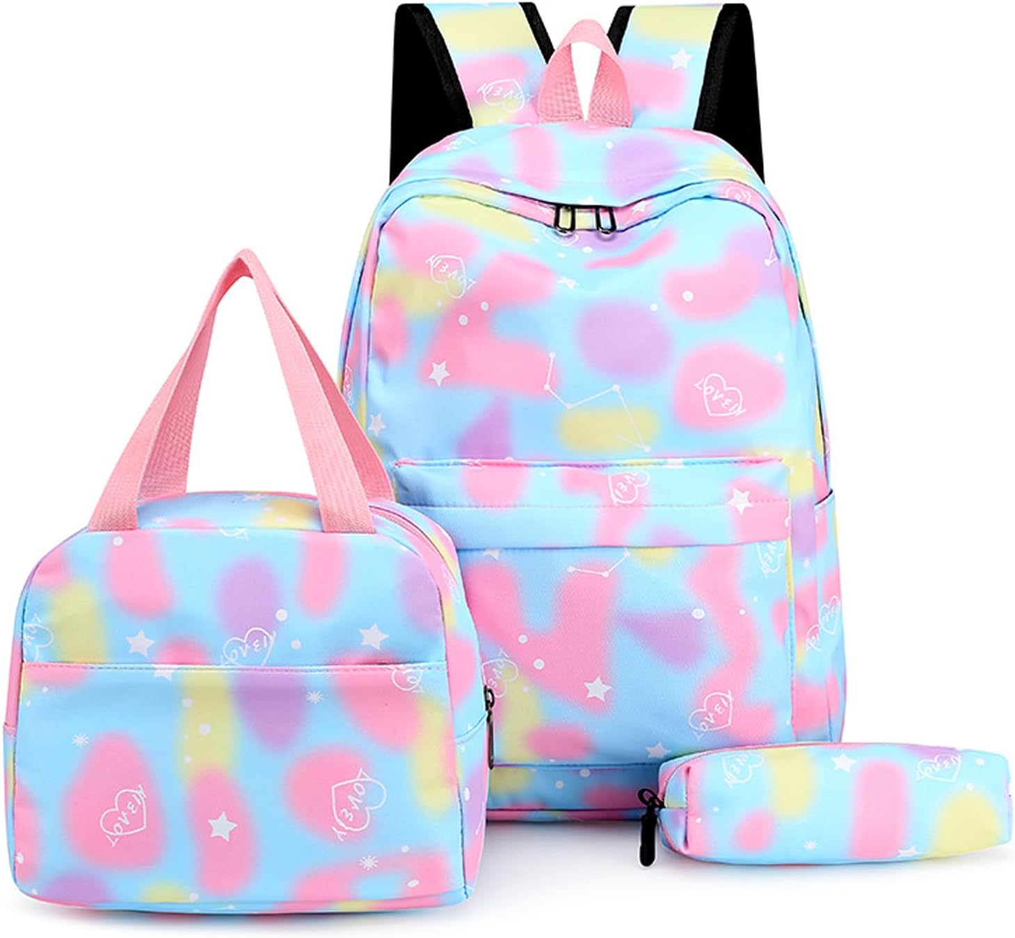 Amazon.com | Myyunhx Backpack for Girls Set of 3 Hearts and Doodles ...