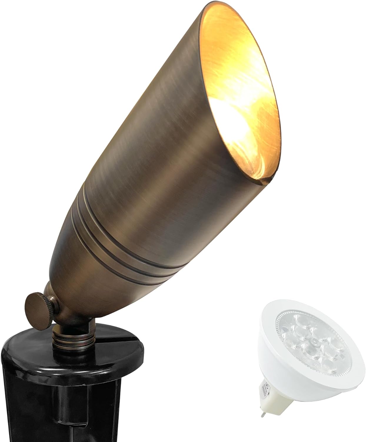 GKOLED UL Listed Solid Brass Landscape Spotlight, Low Voltage Outdoor ...