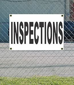 Amazon.com : Inspections 2x3 White Black Banner Sign State Vehicle ...