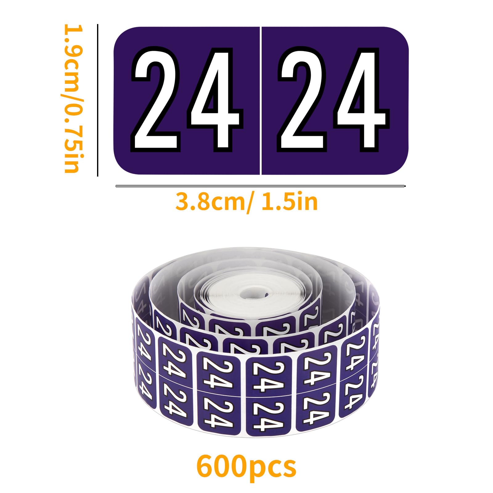 Snapklik.com : 600Pcs 2024 Year Stickers, Purple, Paper, Custom Style ...