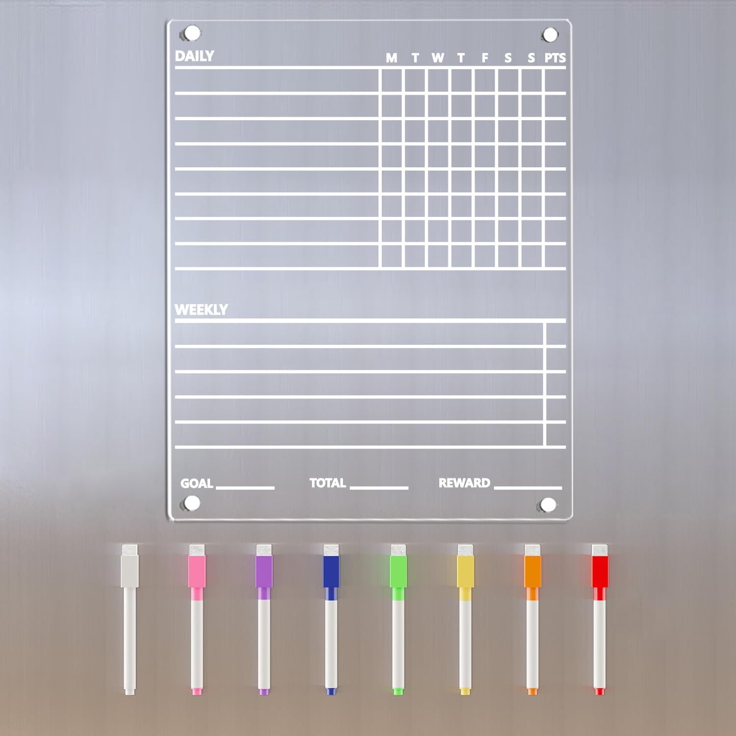 Amazon.com: Magnetic Acrylic Chore Chart for Kids, 9" X 12" Chore Chart for Kids Multiple Kids ...