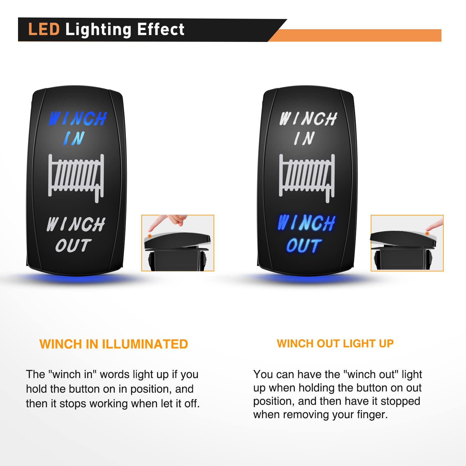 Snapklik.com : Winch Rocker Switch Momentary Toggle Switch ON Off ON ...