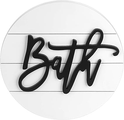 Amazon.com : Modern Rustic 3D Bath Sign,Wooden, Handcrafted, Shiplap ...