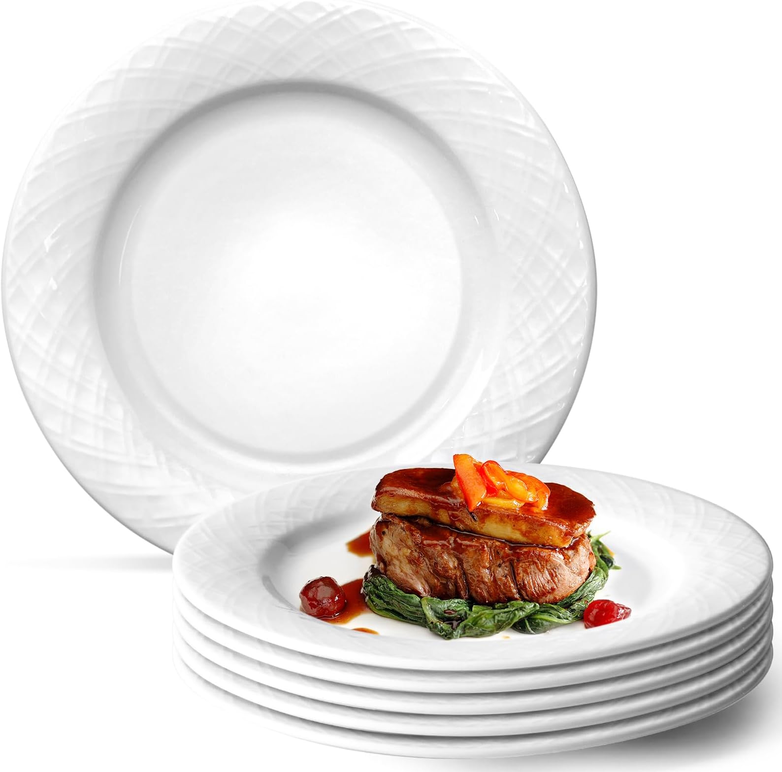 Amazon.com | Sonemone Dinner Plates Set of 4, 11 inch Ceramic Dish Set ...