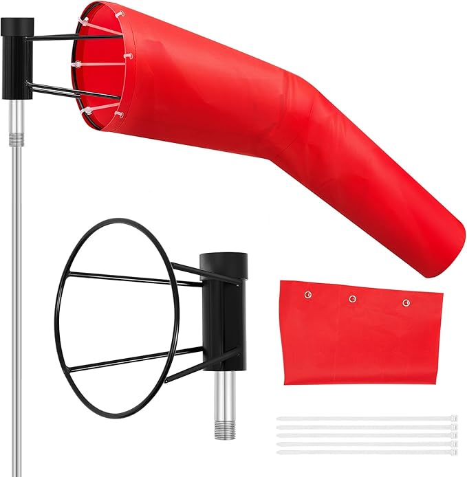 Amazon.com : Threlaco 1 Set 8" X 36" Airport Windsock Heavy Duty and 8 ...