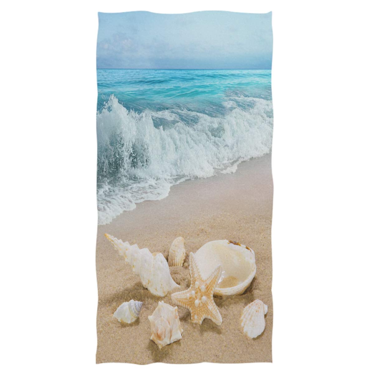 Amazon.com: Wamika Beach Seashell Starfish Hand Towels Sea Ocean Wave ...