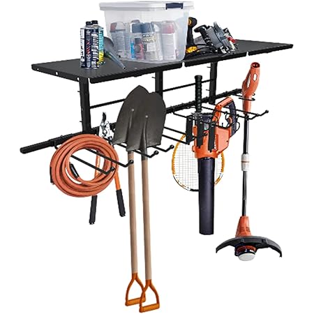Double Garden Tool Rack - Wall Mounted Tool Holder, Hanging Rack with ...