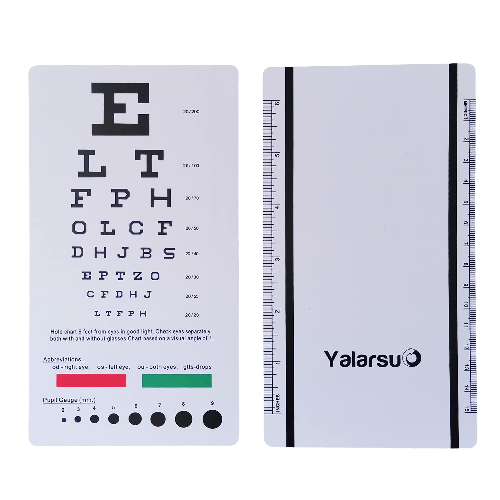Buy Mini Eye Chart for Medical Examination Use, Pocket Eye Chart for ...