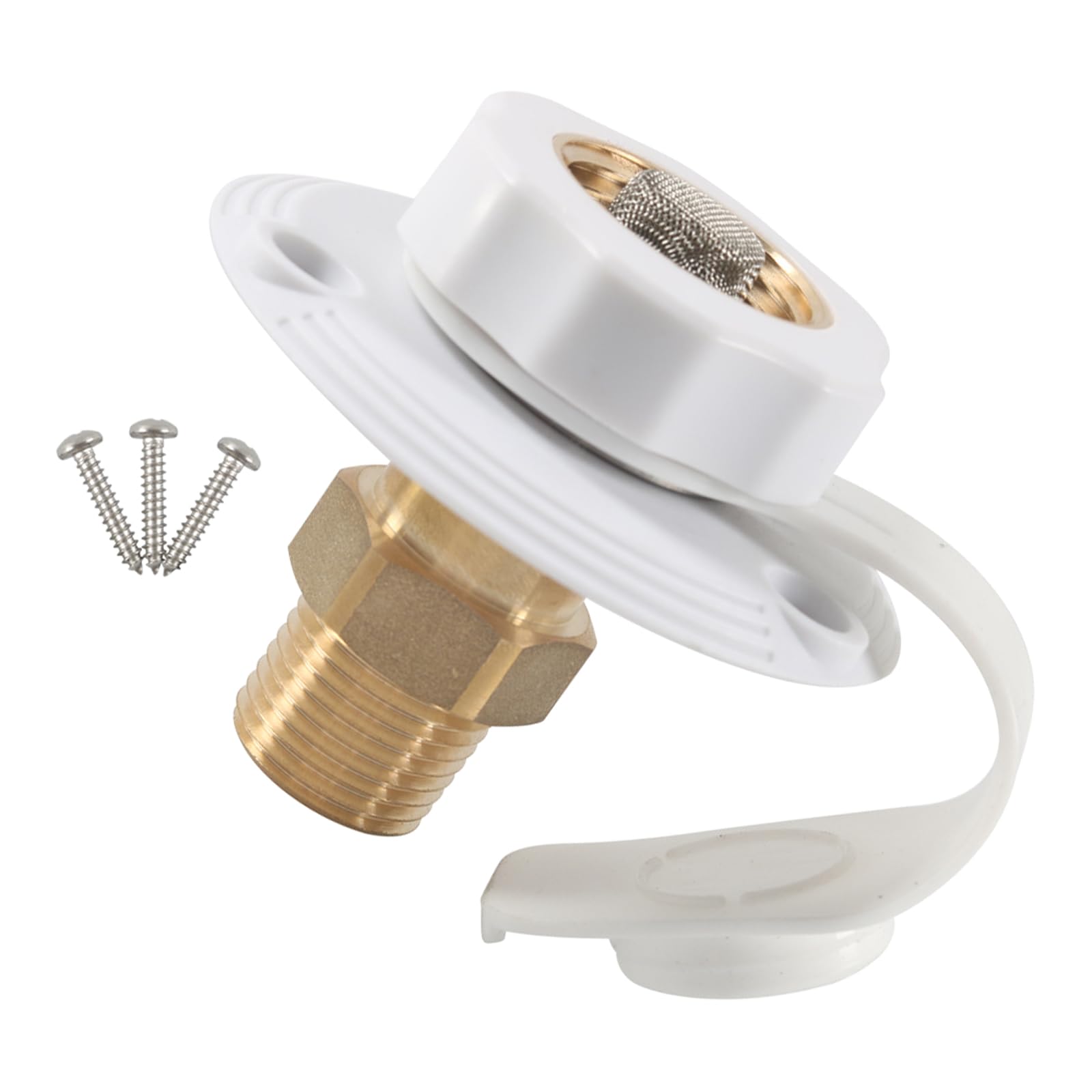 Amazon.com: RV City Water Fill Inlet Flange Brass with Check Valve RV ...