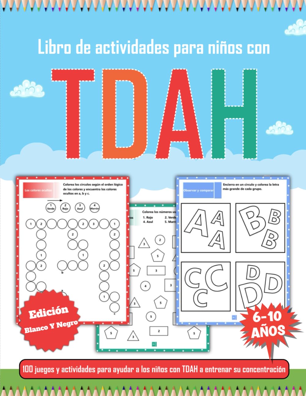Libro de Actividades para Niños con TDAH (6-10 años): 100 Juegos y ...