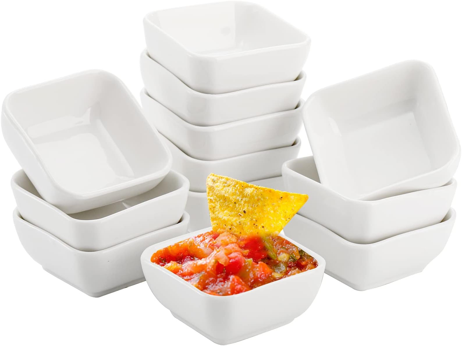 Amazon.com | SZUAH 3 oz Ceramic Dip Bowls Set, 8 Pack White Porcelain ...
