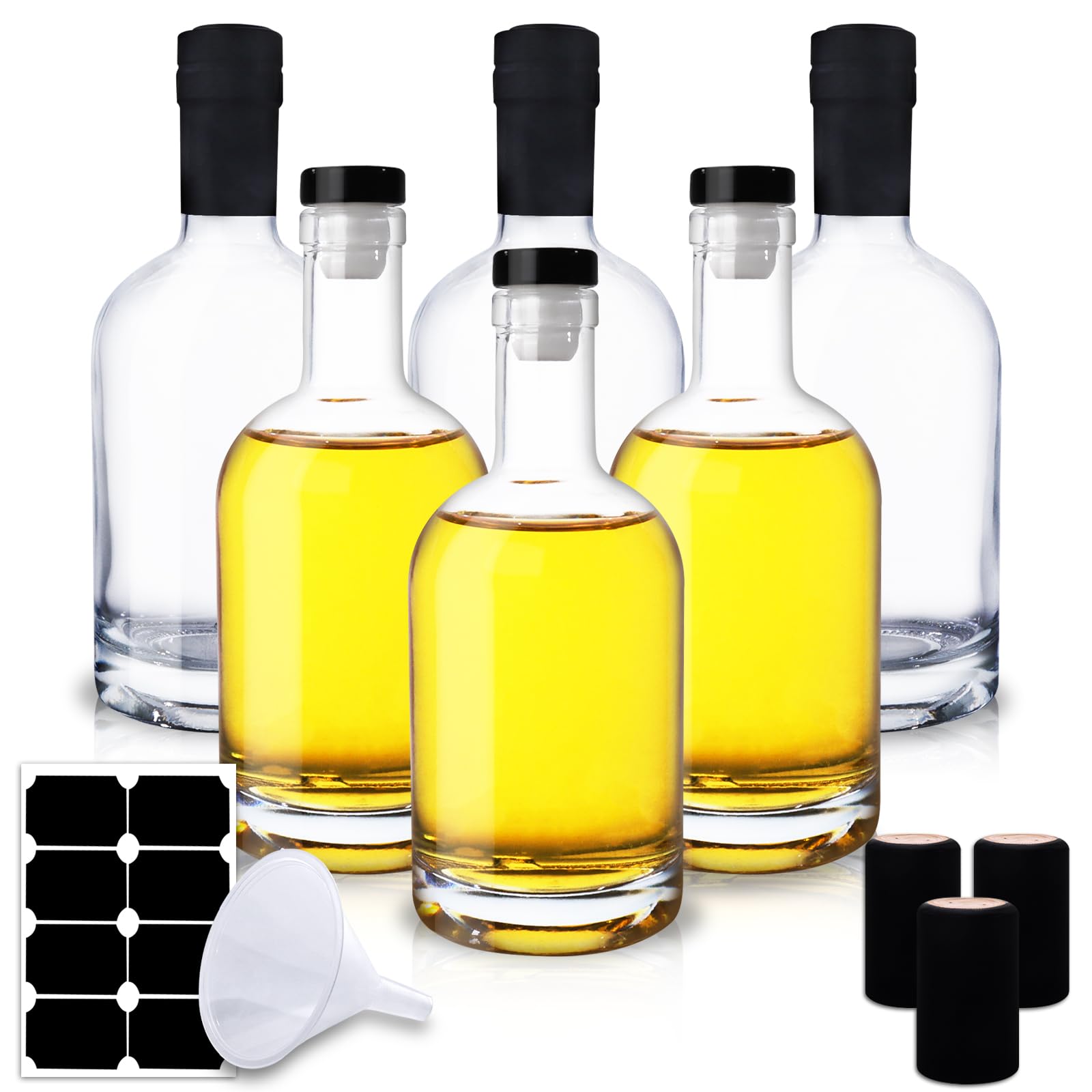 Amazon.com: NAWORLI 12 OZ Clear Glass Bottles with Cork, 6 Pack 375 ML ...