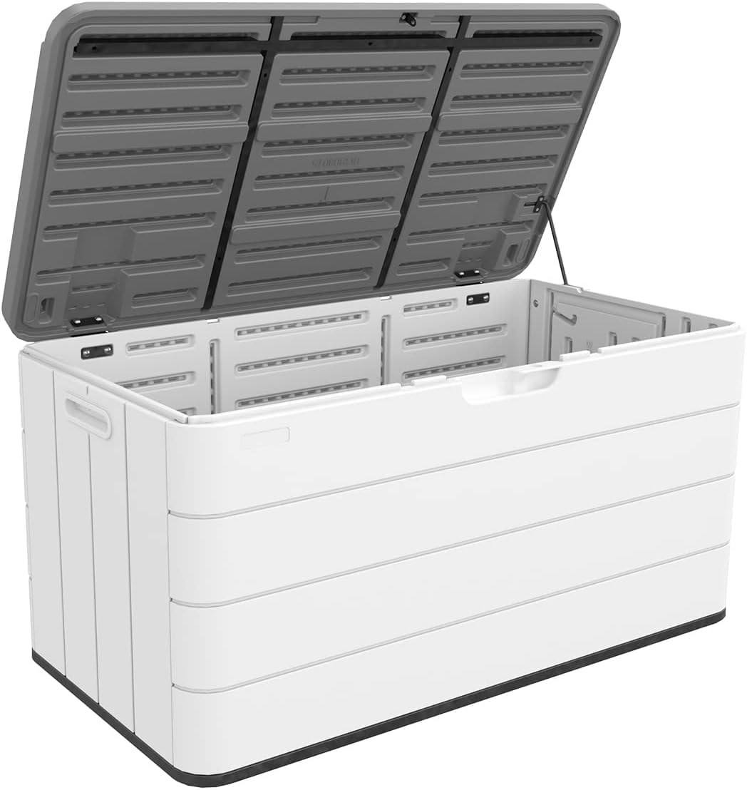 Amazon.com: TARKARI 100 Gallon Plus Deck Box, Outdoor Storage Box ...