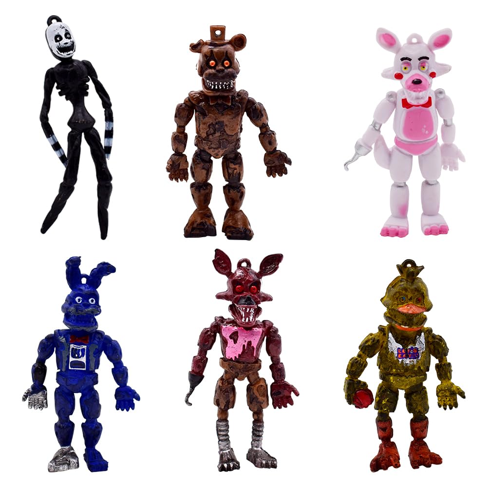 FNAF Figure, 6 Pcs FNAF Mini Figures, FNAF Cake Toppers, Night Bear ...