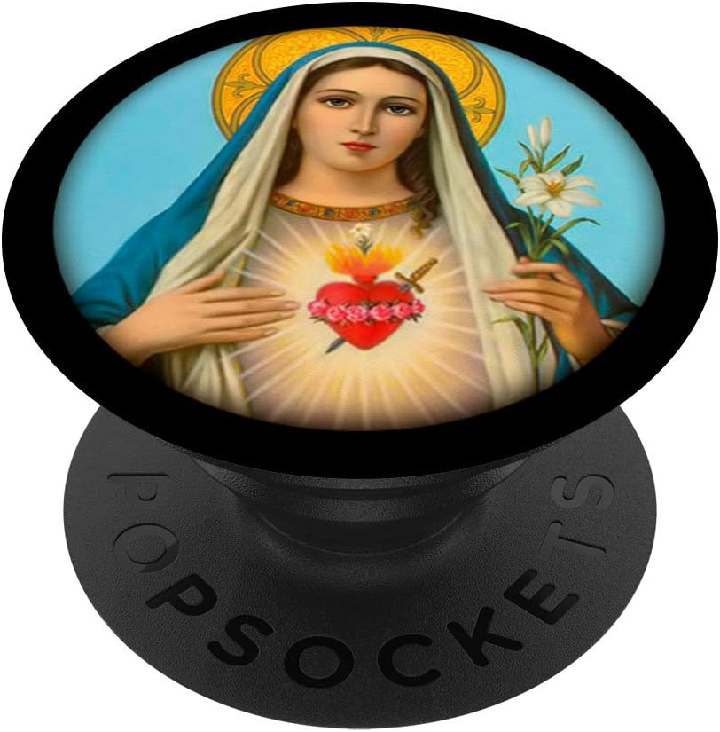 Amazon.com: Virgin Mary Pop Socket - Catholic Sacred Heart Christian ...