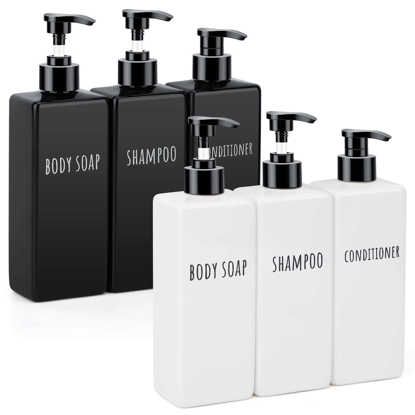 Amazon.com: Segbeauty Refillable Shampoo and Conditioner Bottles Set, 6 ...