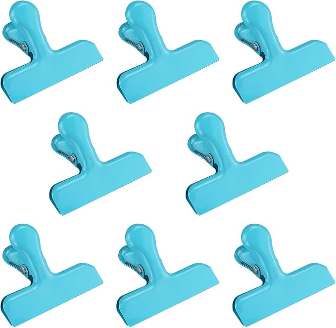 8 Pack Blue Bulldog Clips, 3 Inch / 76mm Wide Big Binder Clips, Metal ...